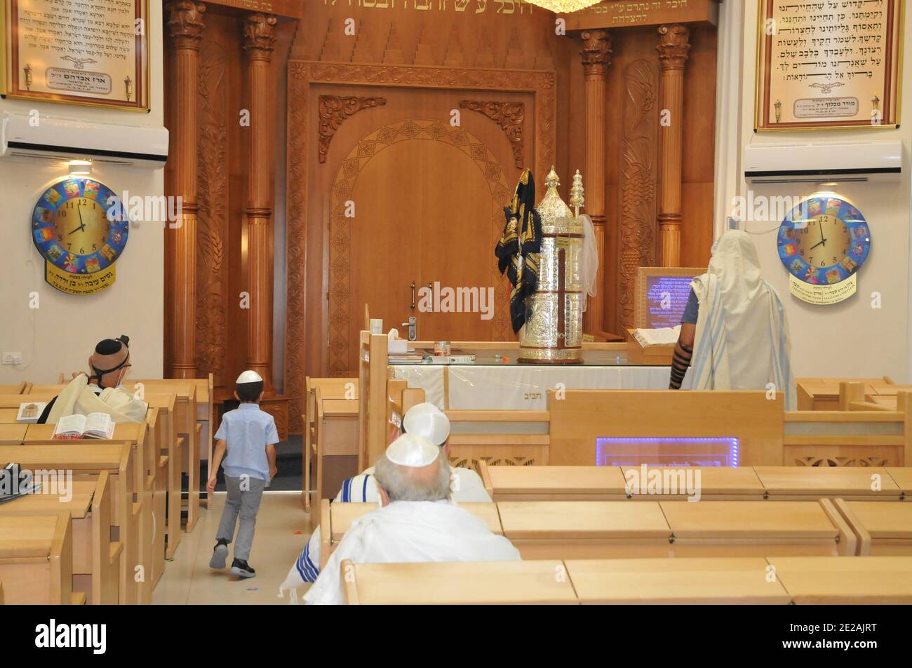 Bar Mitzvah concept A Jewish boy of thirteen is performing the rites to ...