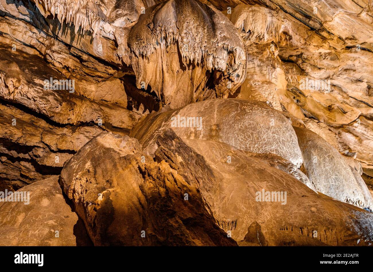 Interior of an old historic rocky cave Stock Photo - Alamy