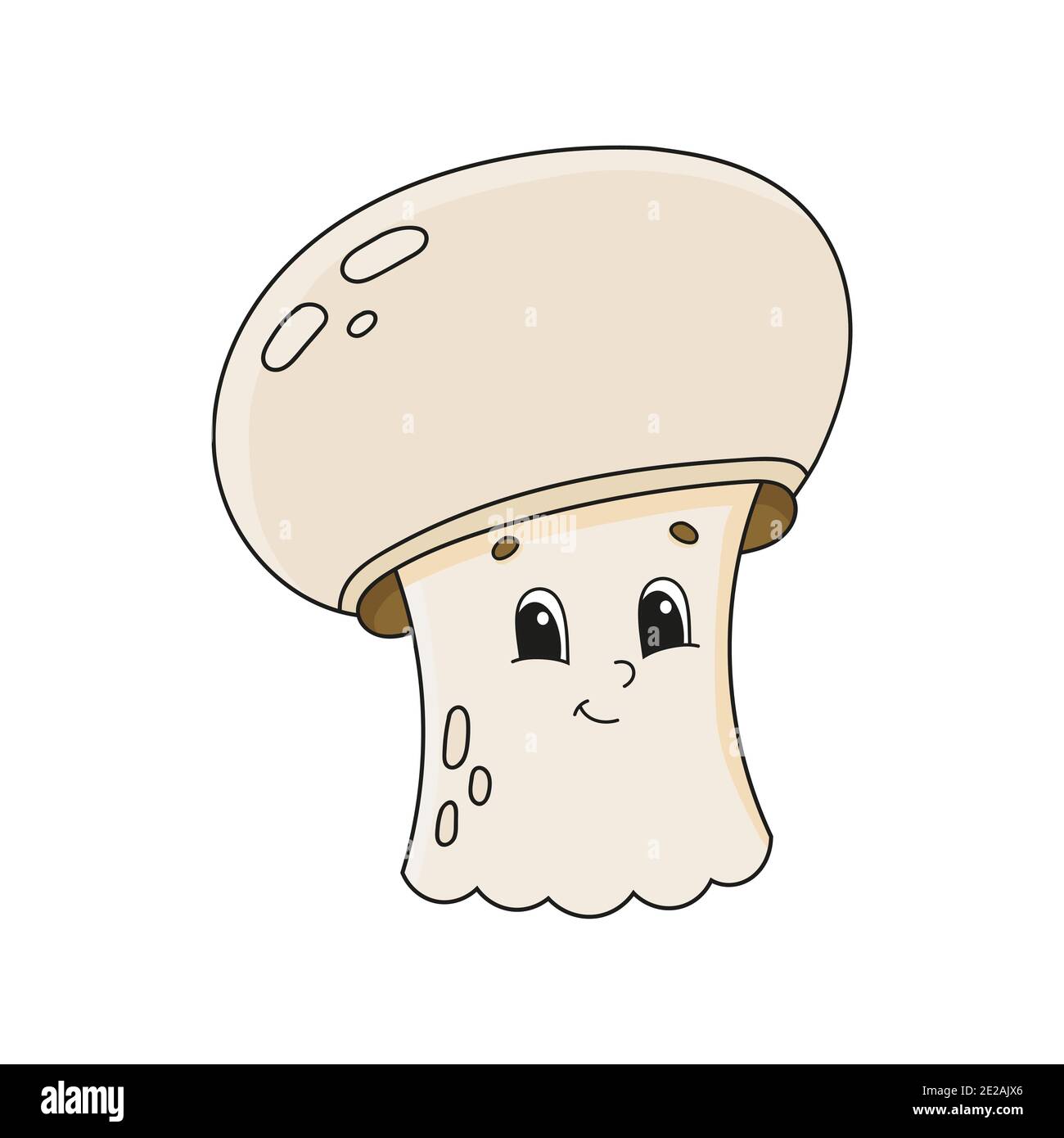 Mushroom champignon. Cute character. Colorful vector illustration ...
