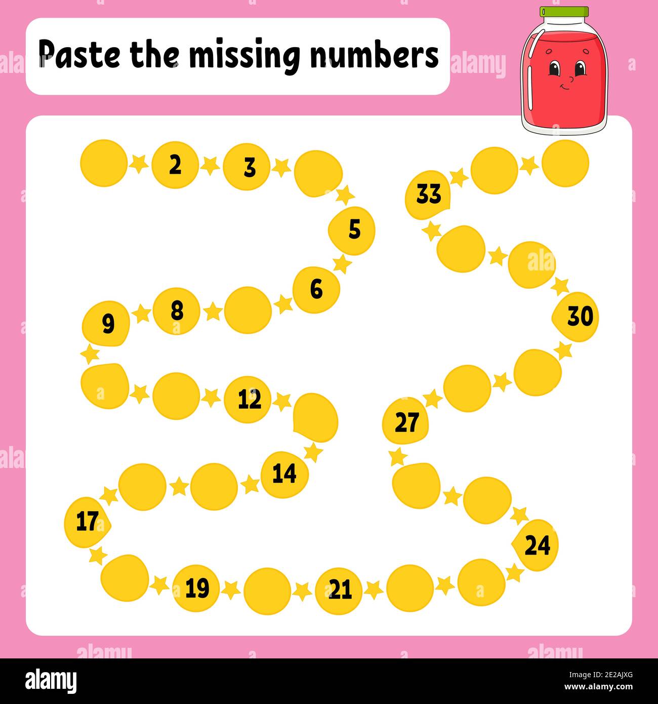 Paste the missing numbers. Handwriting practice. Learning numbers for ...