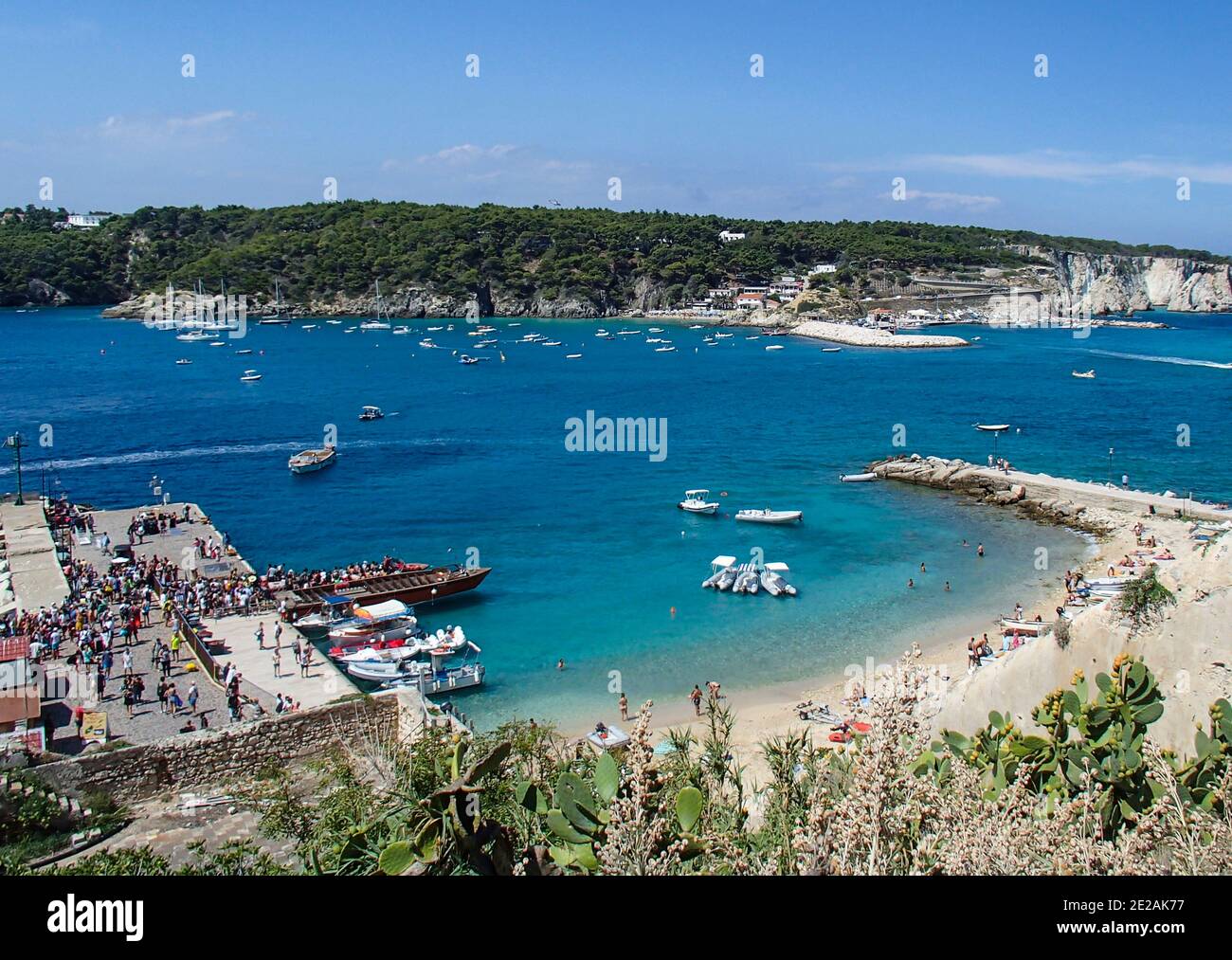 Touristic port, San Nicola islands, archipelago of the Tremiti, Apulia ...