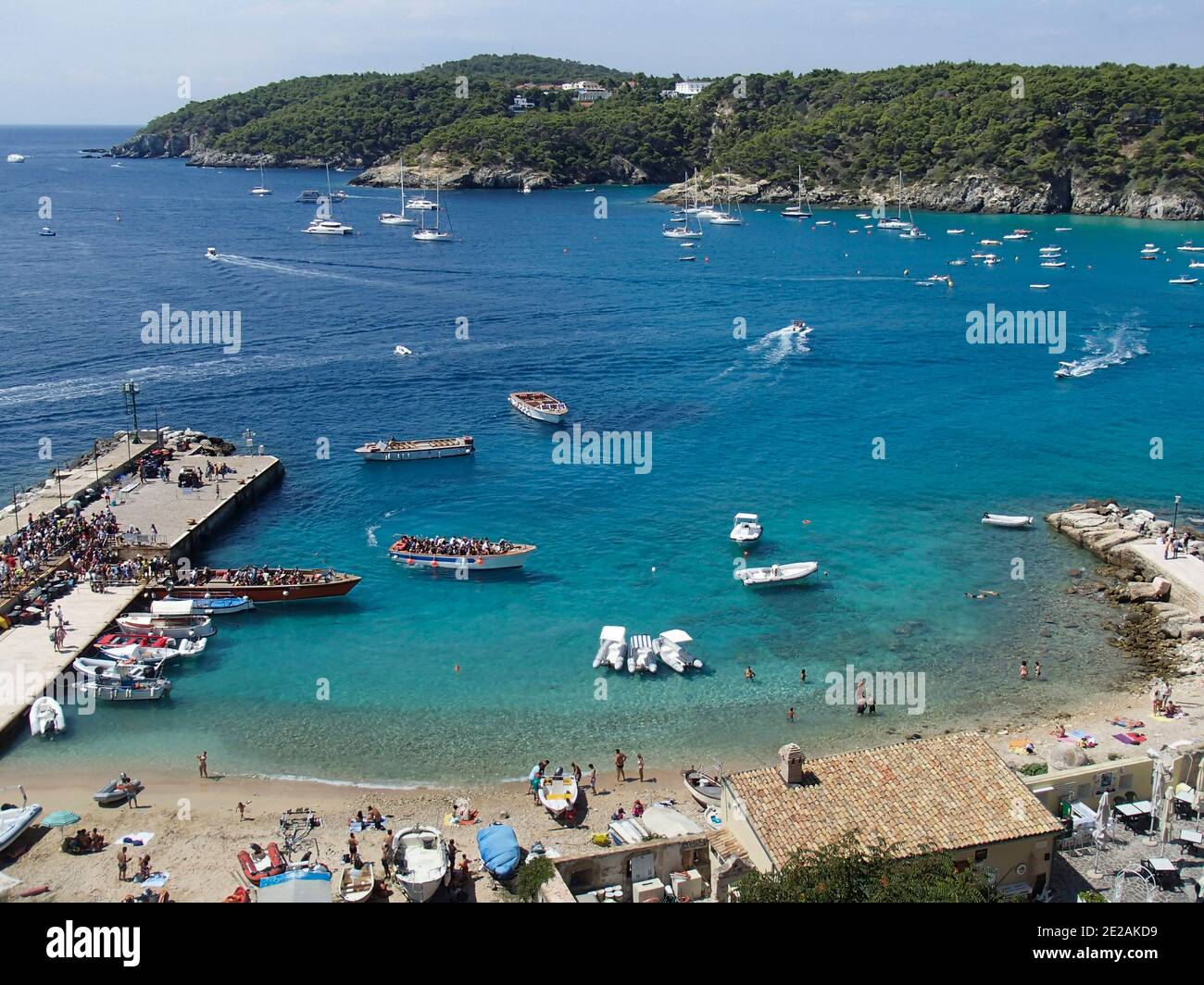 Touristic port, San Nicola islands, archipelago of the Tremiti, Apulia ...
