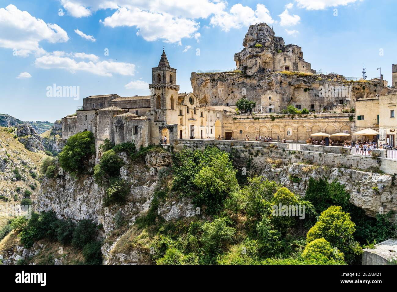 Two of Matera most famous landmarks: the church of San Pietro Caveso ...