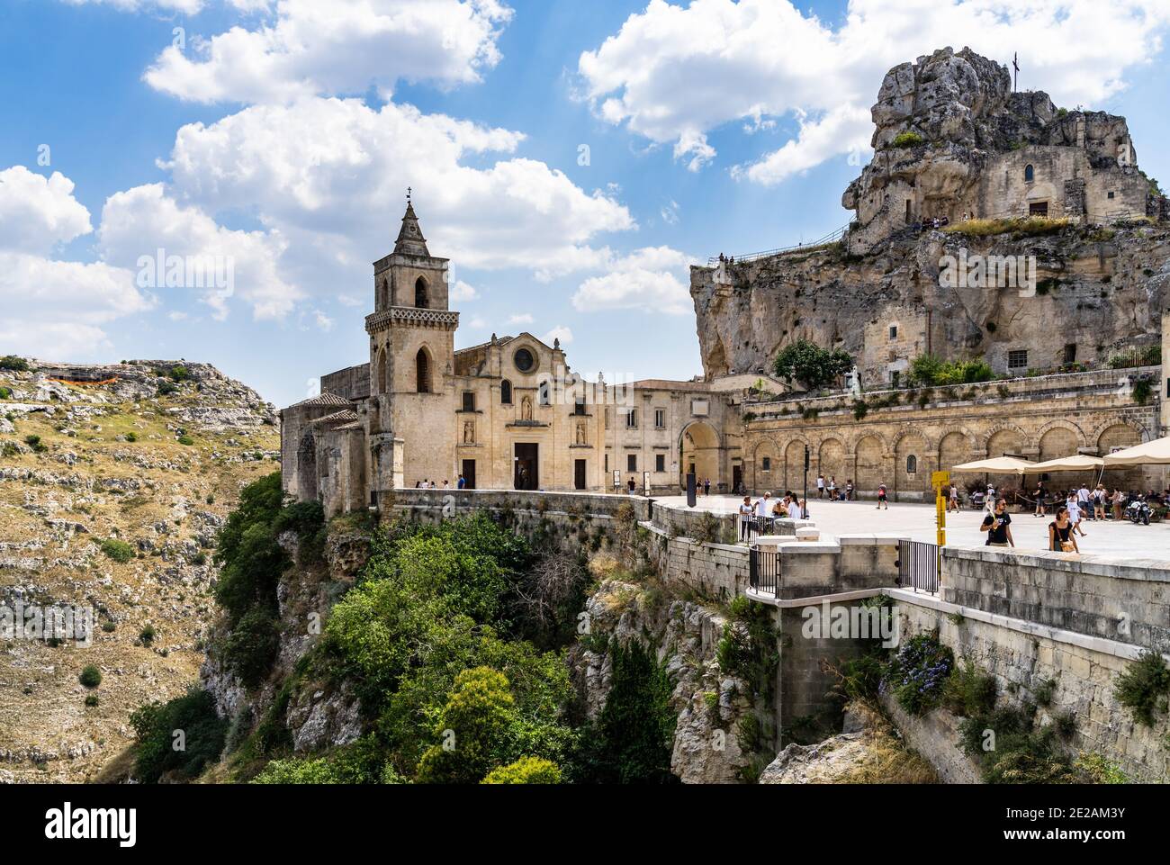 Two of Matera most famous landmarks: the church of San Pietro Caveoso ...