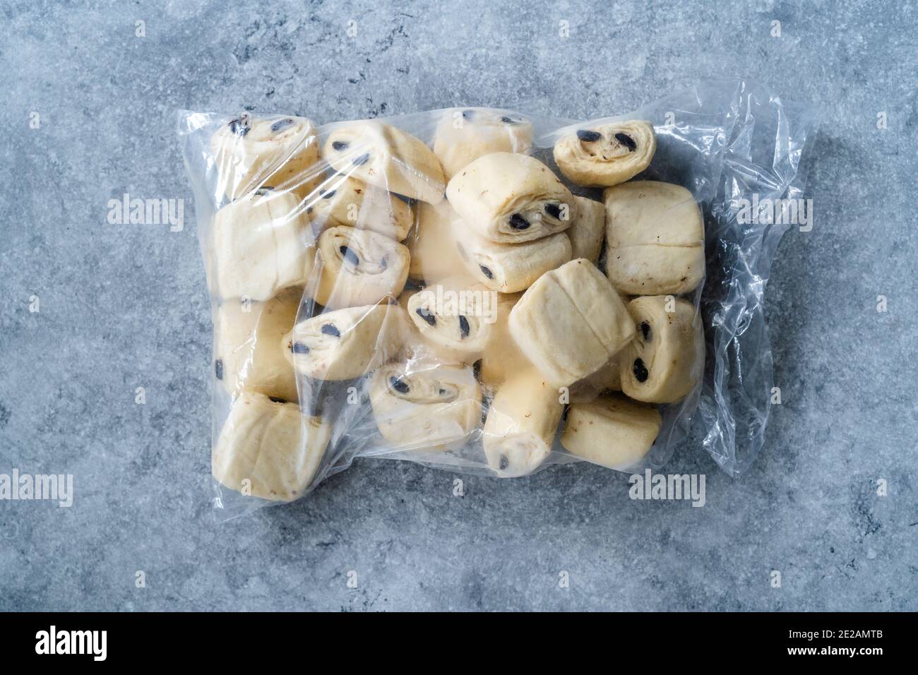 Frozen Croissant in Package, Semi Finished Product. Ready to Bake and ...