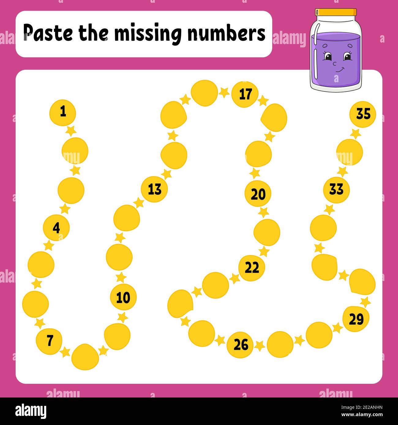 Paste the missing numbers. Handwriting practice. Learning numbers for ...