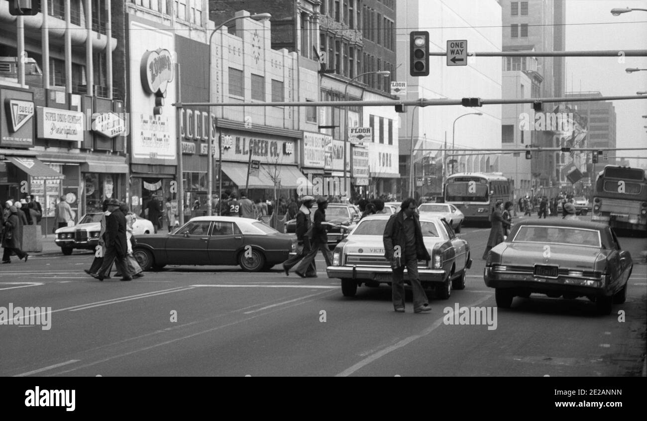Street commotion. Philadelphia, USA, 1976 Stock Photo - Alamy