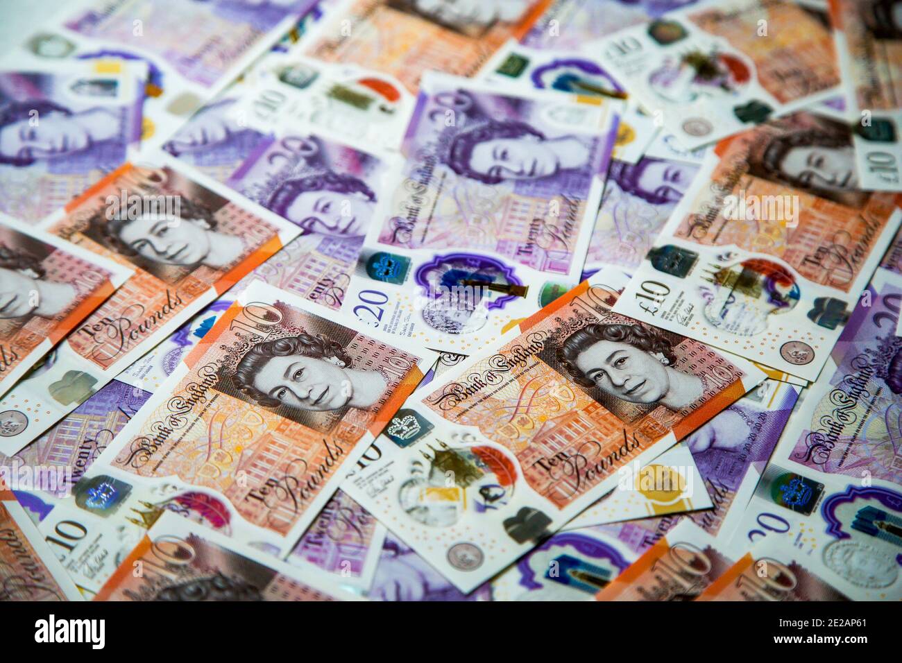 British pound note collection hi-res stock photography and images - Alamy