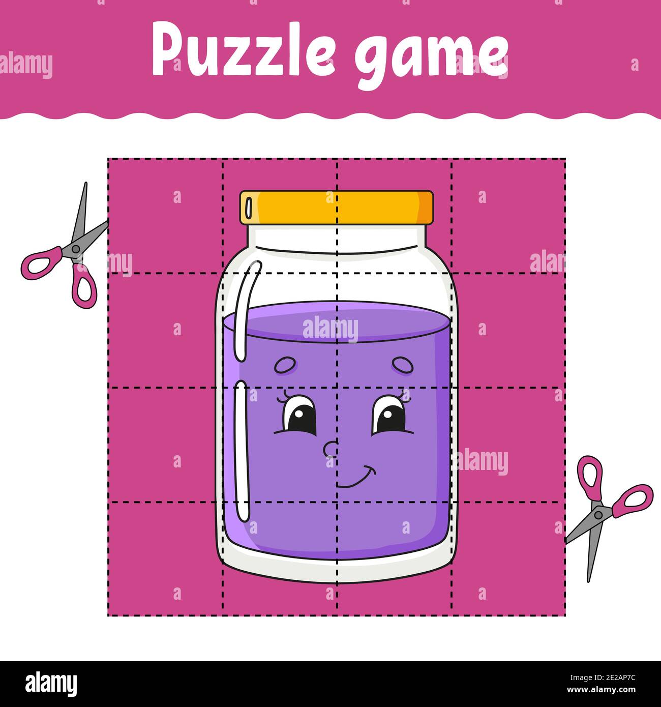 Puzzle game for kids. Education developing worksheet. Glass jar ...