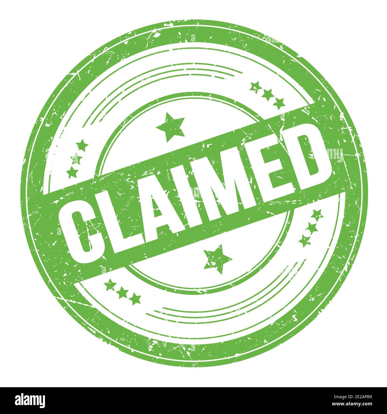 CLAIMED text on green round grungy texture stamp Stock Photo - Alamy
