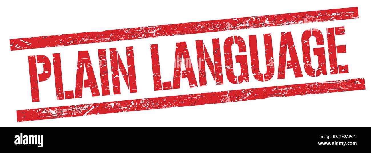 Plain language word hi-res stock photography and images - Alamy