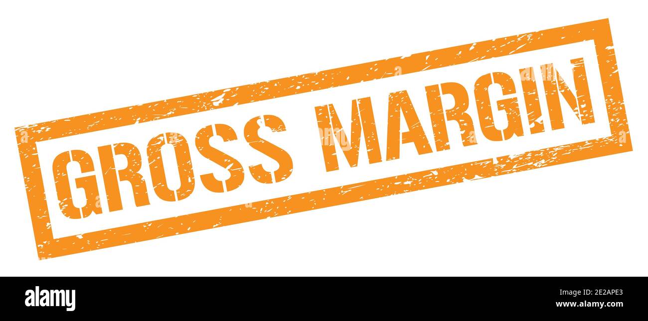 GROSS MARGIN orange grungy rectangle stamp sign Stock Photo - Alamy
