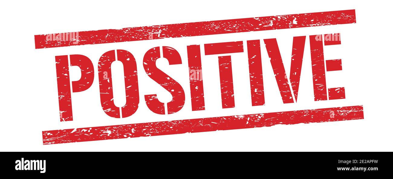 POSITIVE text on red grungy rectangle stamp sign Stock Photo - Alamy