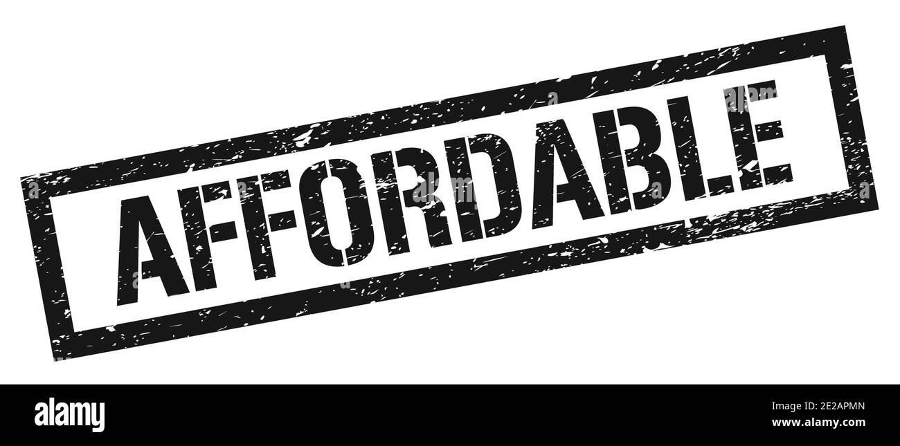 AFFORDABLE black grungy rectangle stamp sign Stock Photo - Alamy