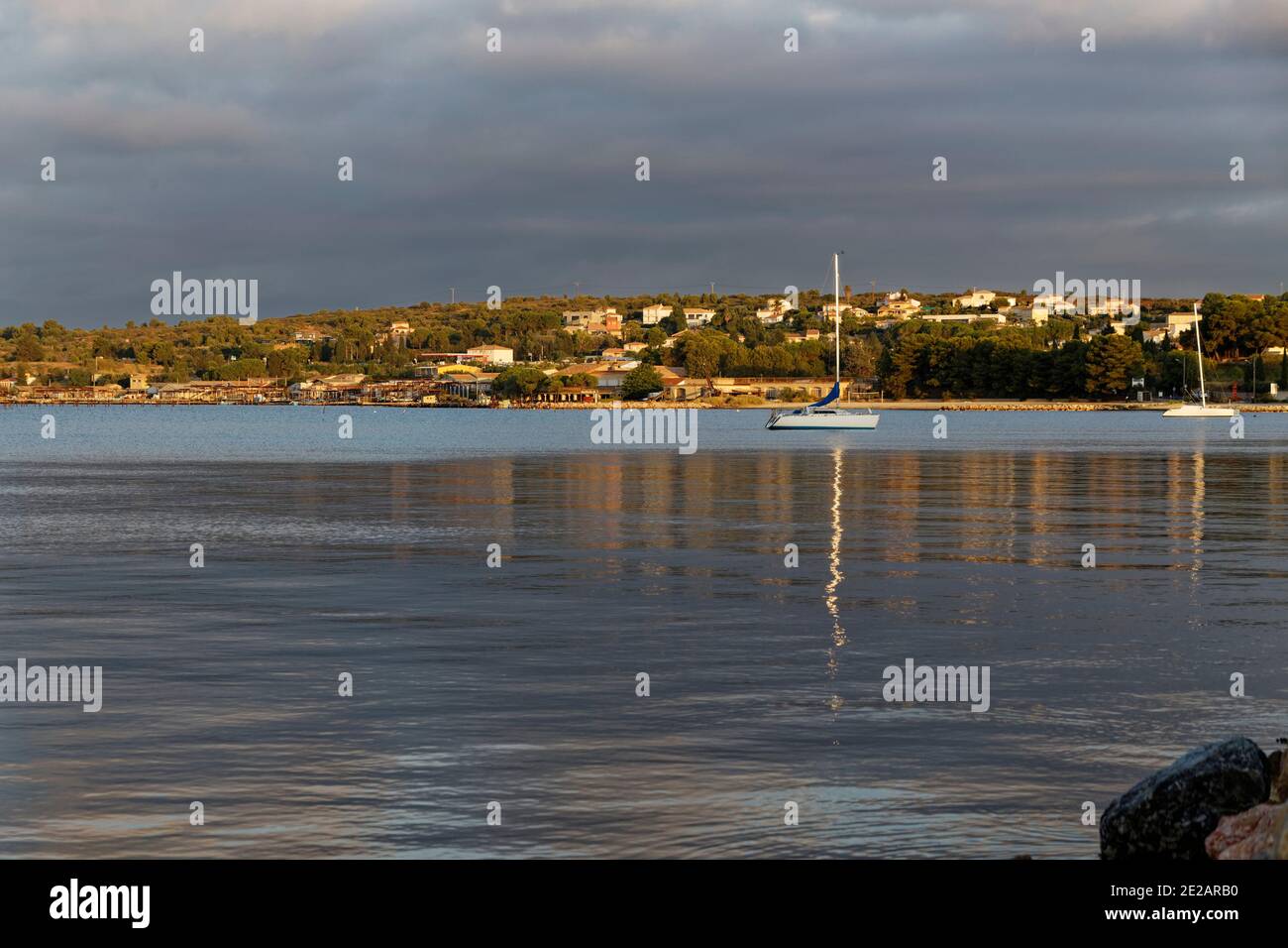 Bouzigues, France. 15th Aug, 2016. Sailboats on The Thau lagoon in ...