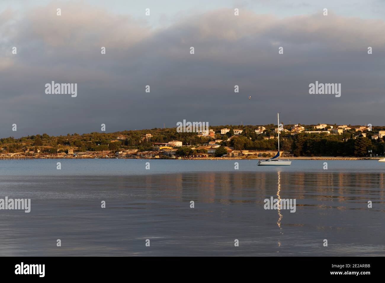 Bouzigues, France. 15th Aug, 2016. Sailboats on The Thau lagoon in ...