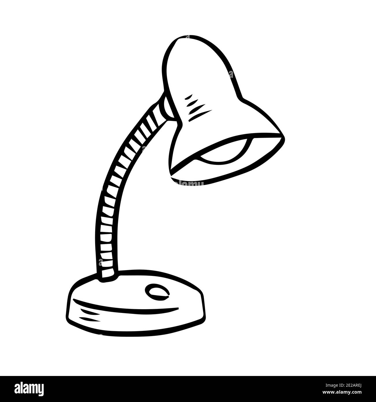 Table lamp drawing. Vector isolated outline illustration on white ...