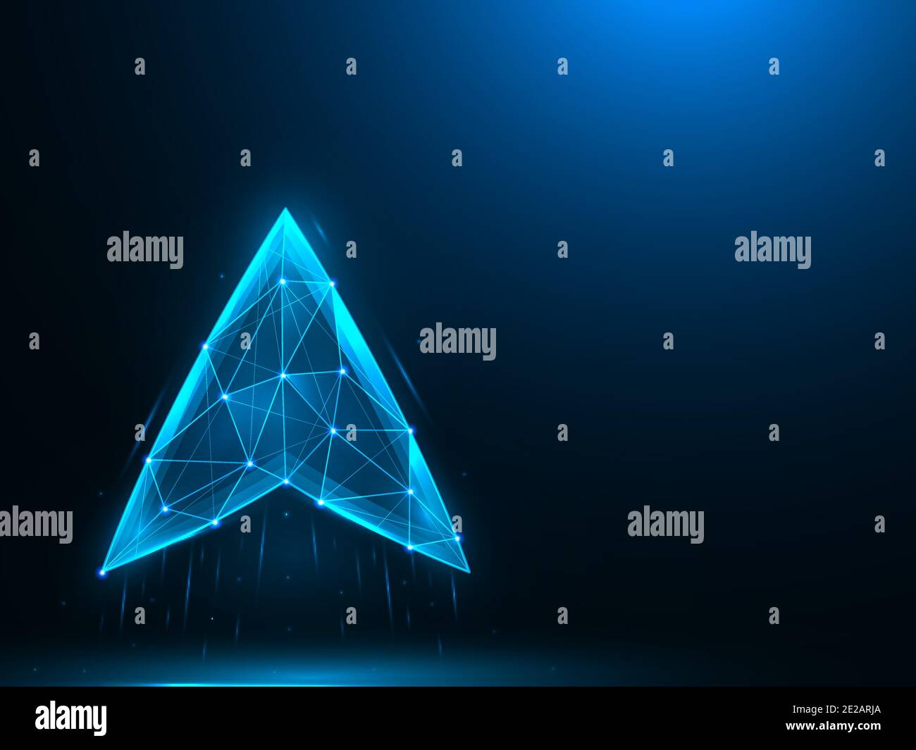 Arrow pointing up low poly design. Navigation, pointer up polygonal ...