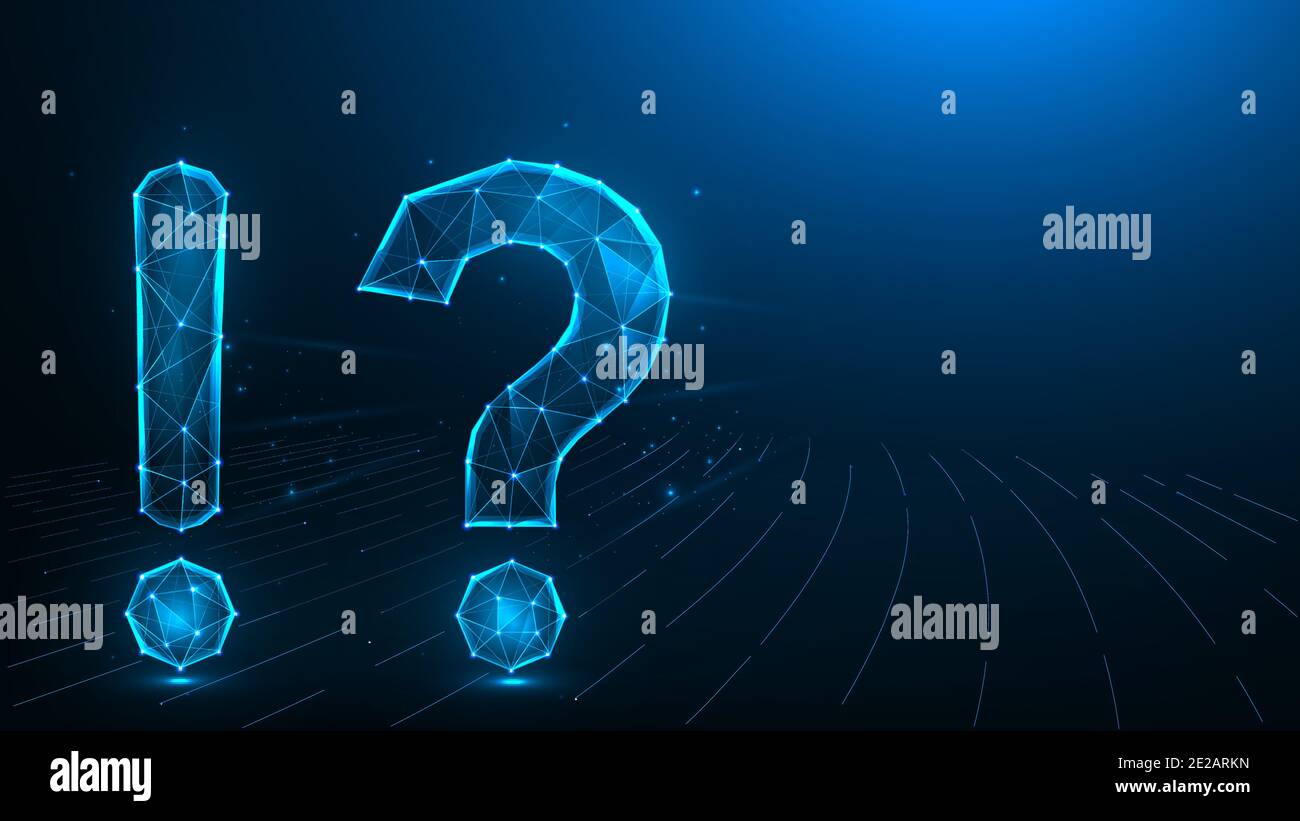 Question mark and exclamation mark low poly design Stock Vector Image ...