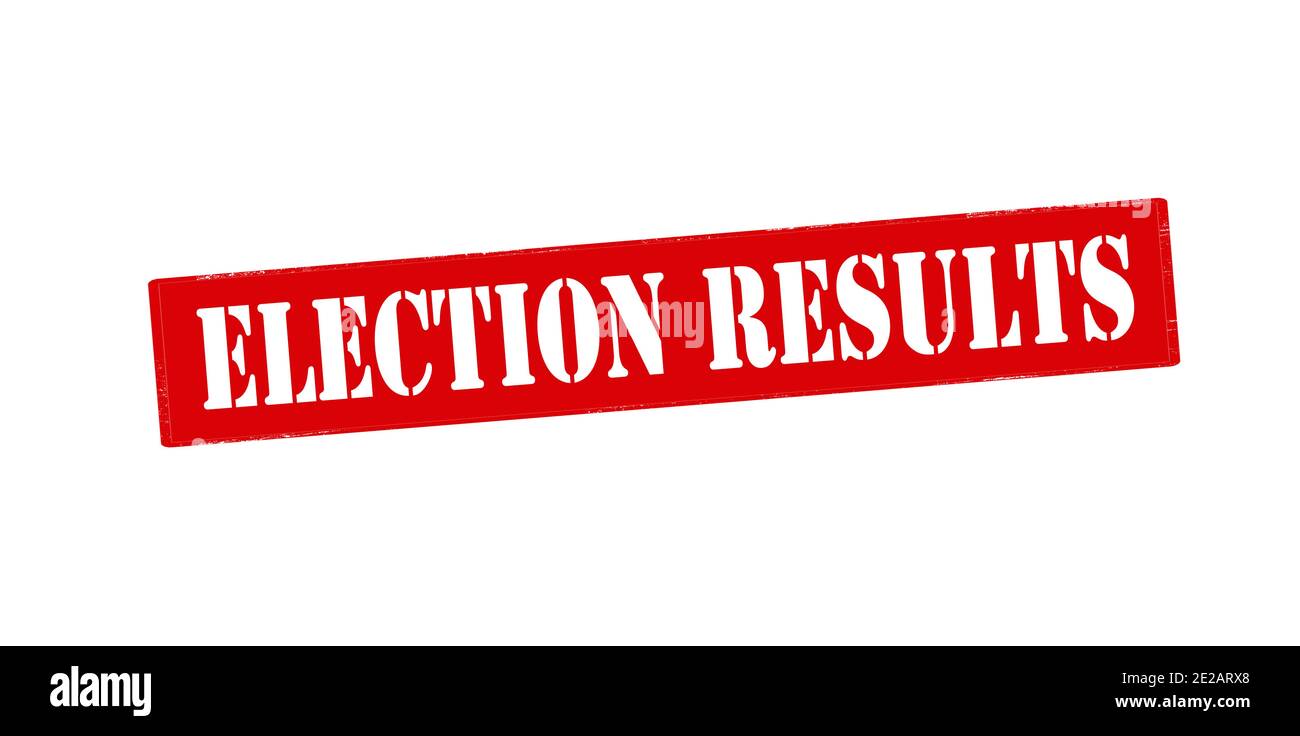 Rubber stamp with text election results inside, vector illustrationq ...