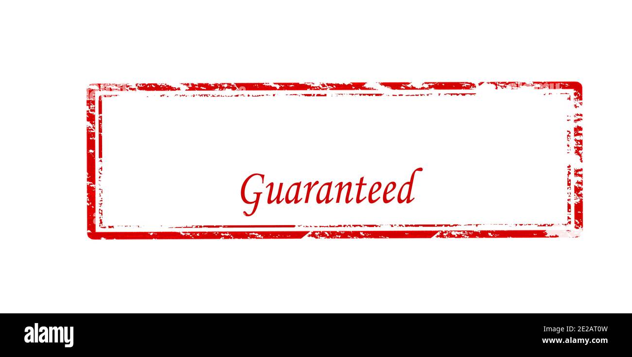 Rubber stamp with word guaranteed inside, vector illustration Stock ...
