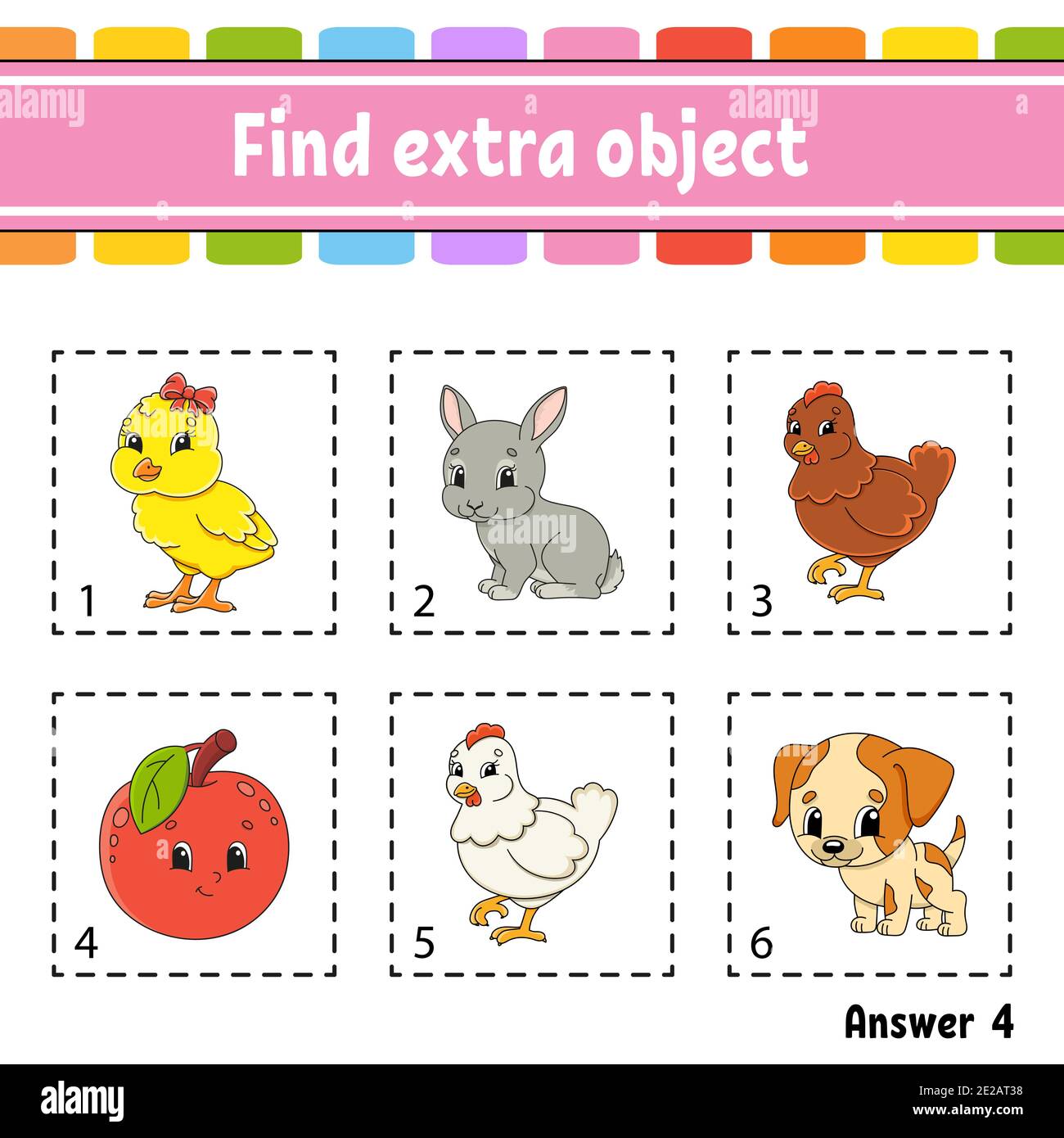 Find extra object. Educational activity worksheet for kids and toddlers ...