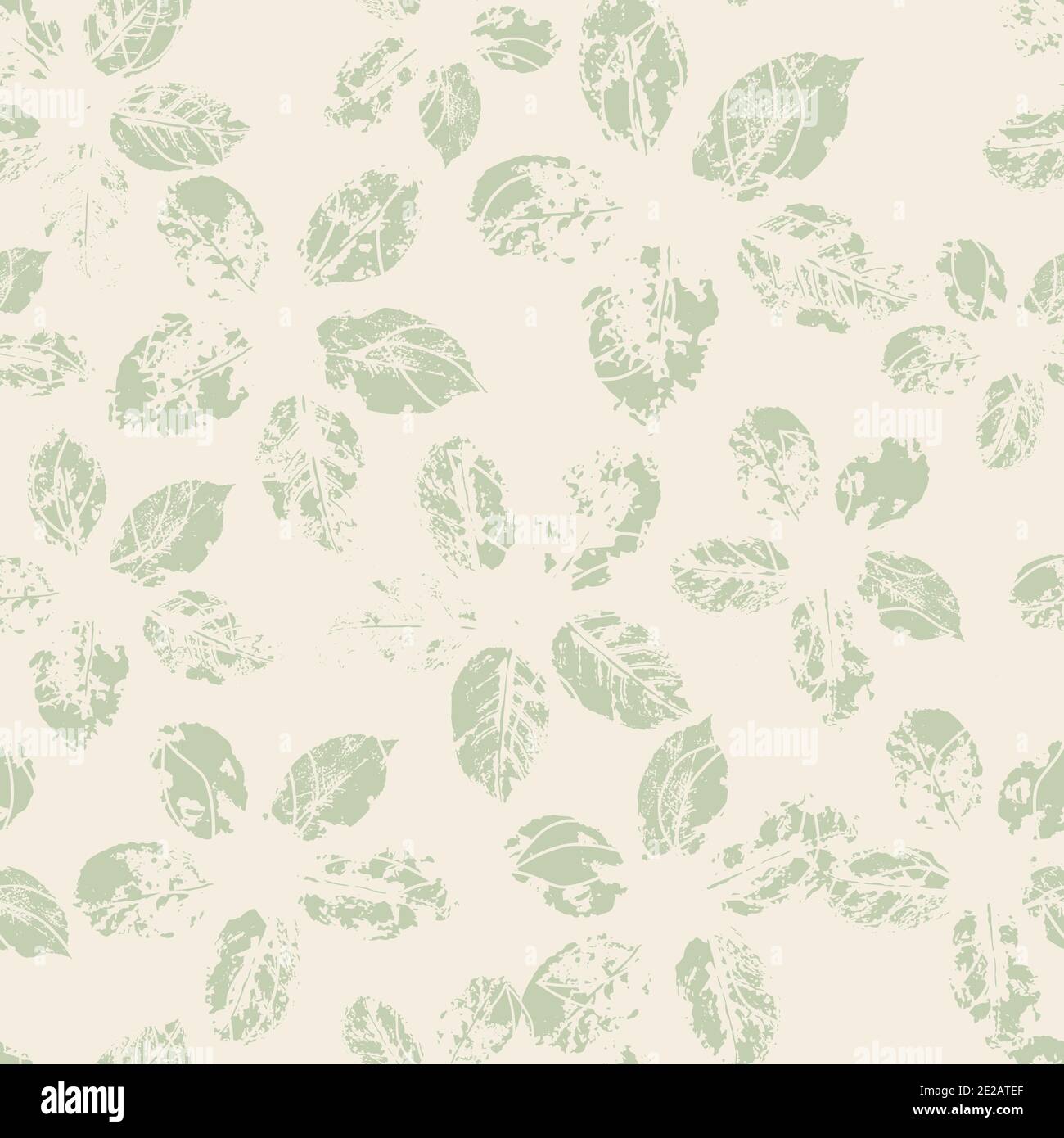 Vector seamless pattern with leaves. Simple stamped leaves Stock Vector ...