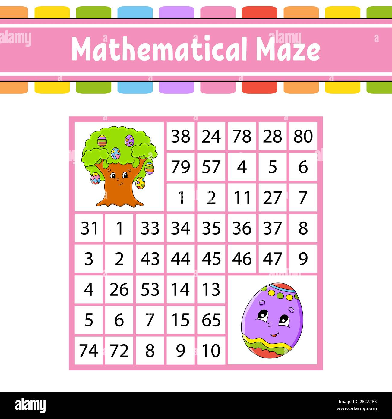 Mathematical maze. Game for kids. Number labyrinth. Education ...