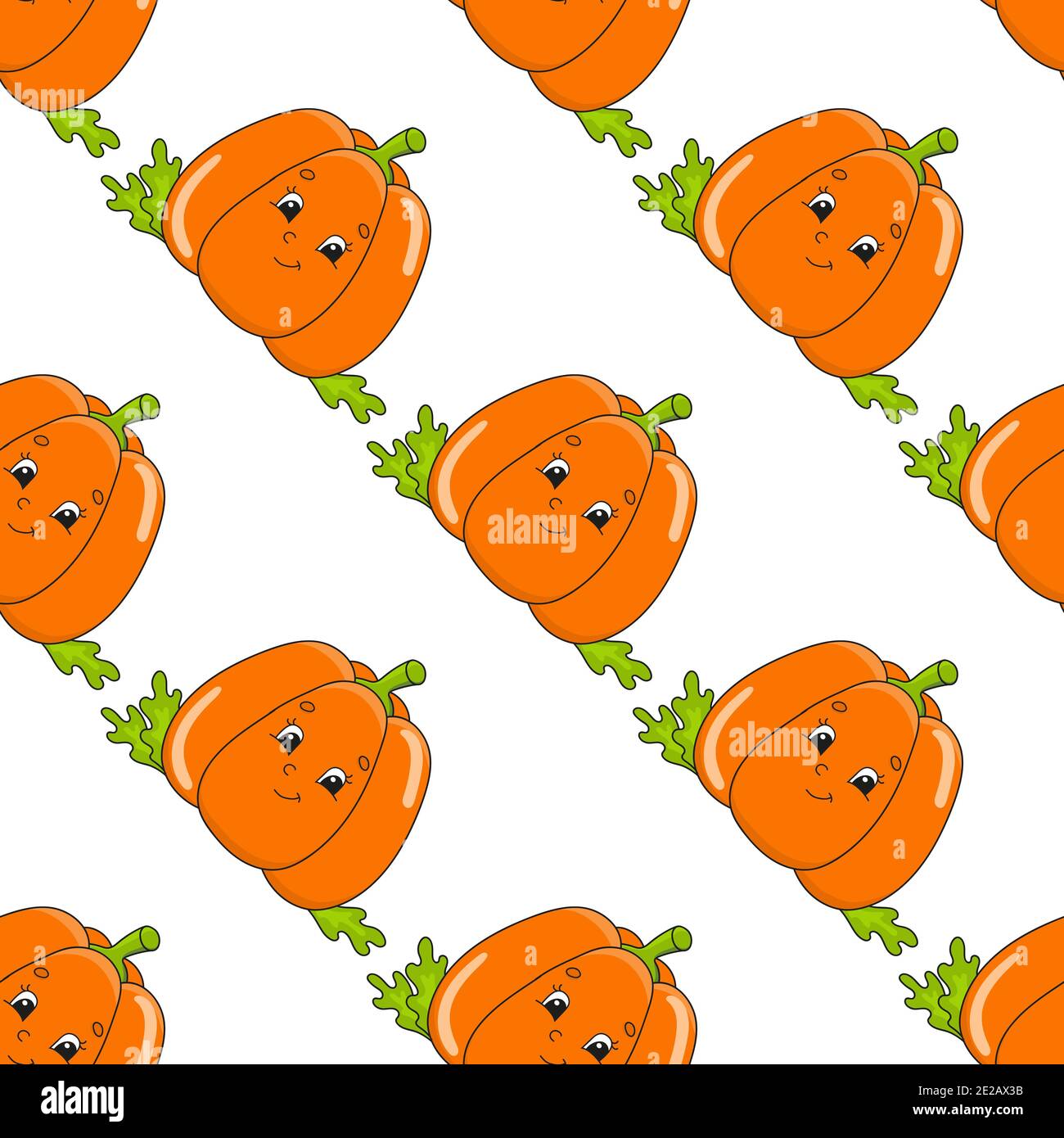 Colored seamless pattern with cute cartoon character. Simple flat ...