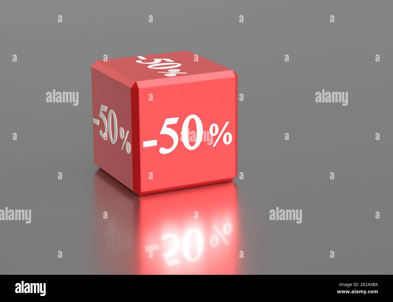 Box with words 50 percent off discount sale. 3d rendering Stock Photo ...