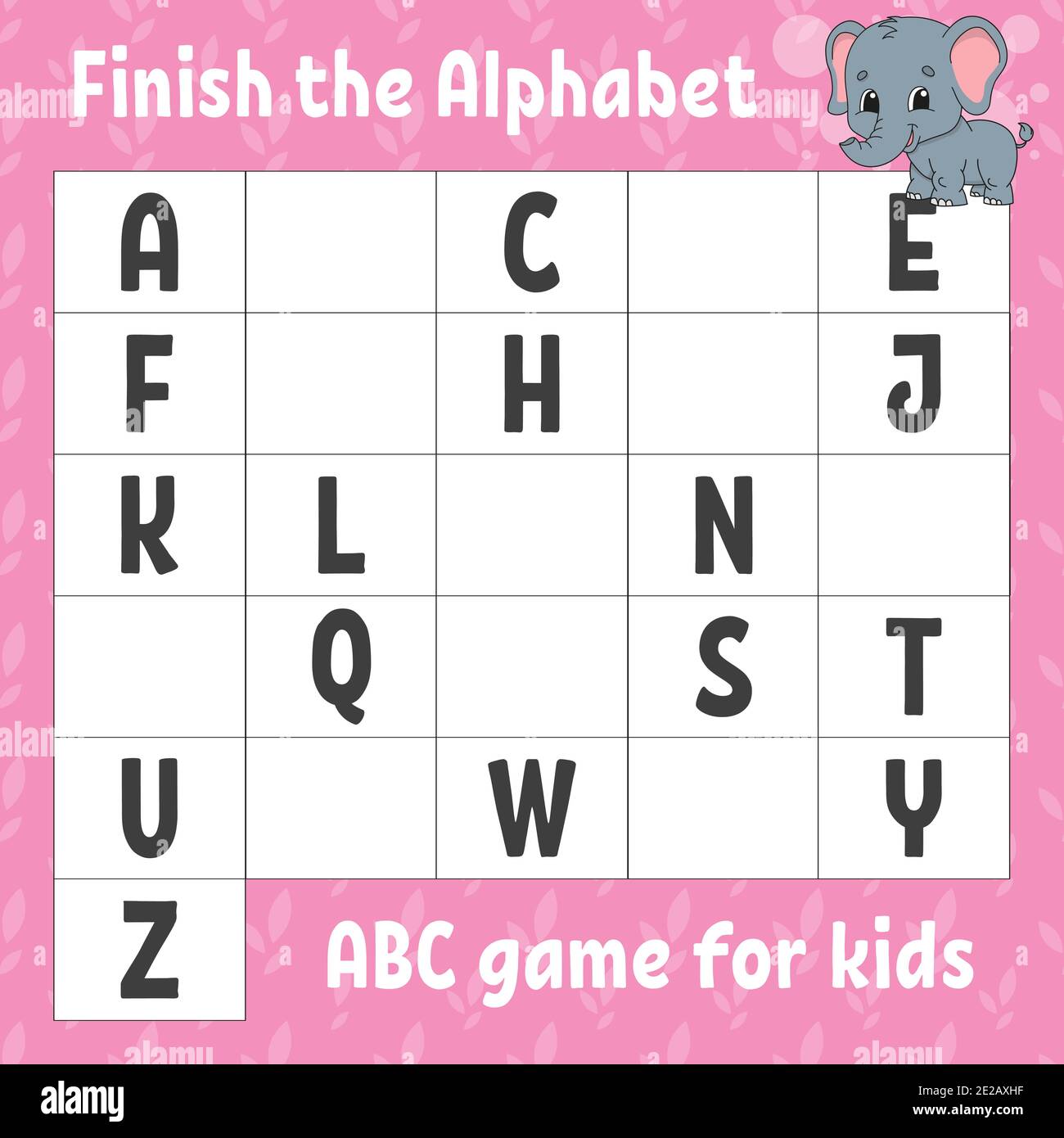 Finish the alphabet. ABC game for kids. Education developing worksheet ...