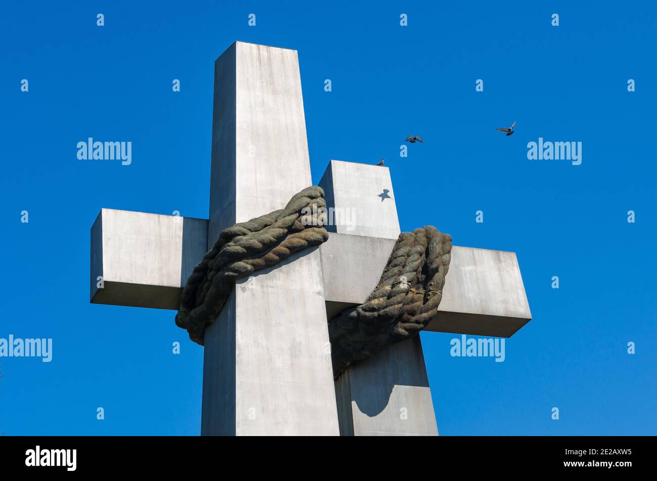POZNAN, POLAND - Apr 10, 2017: The 1956 uprising symbol sculpture with ...