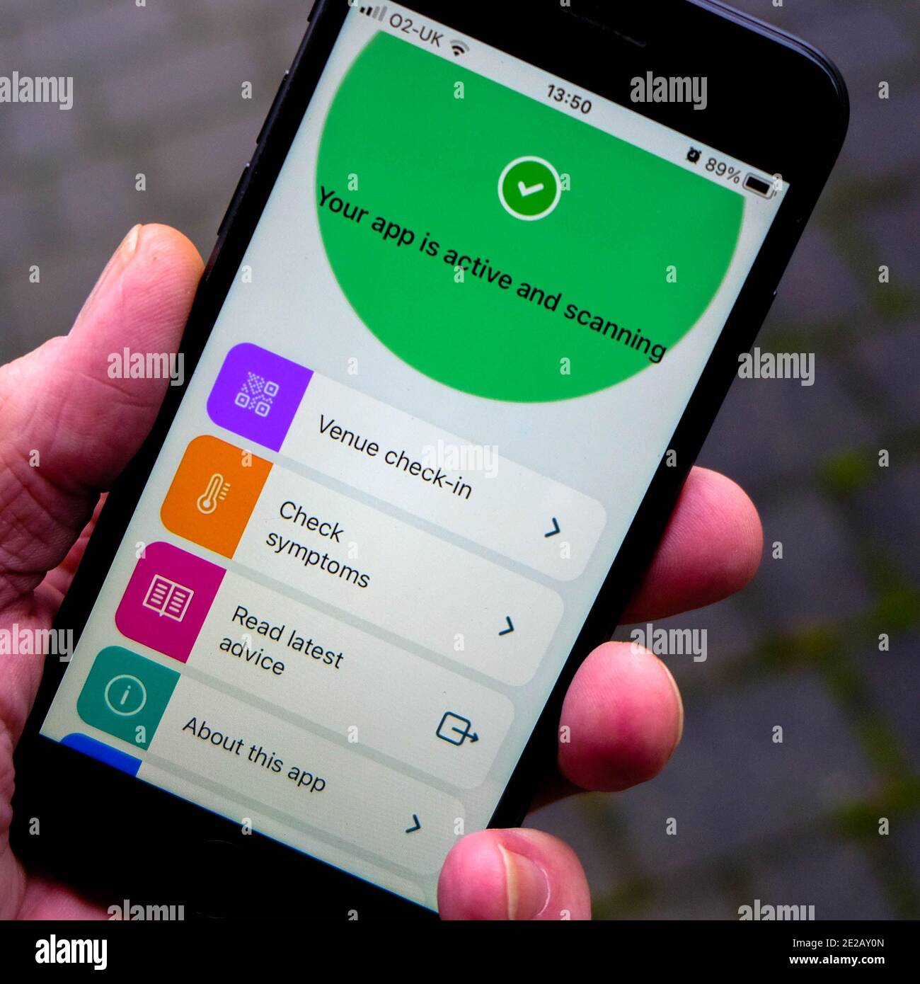 London UK, January 13 2021, NHS Mobile Track And Trace App Scanning And ...