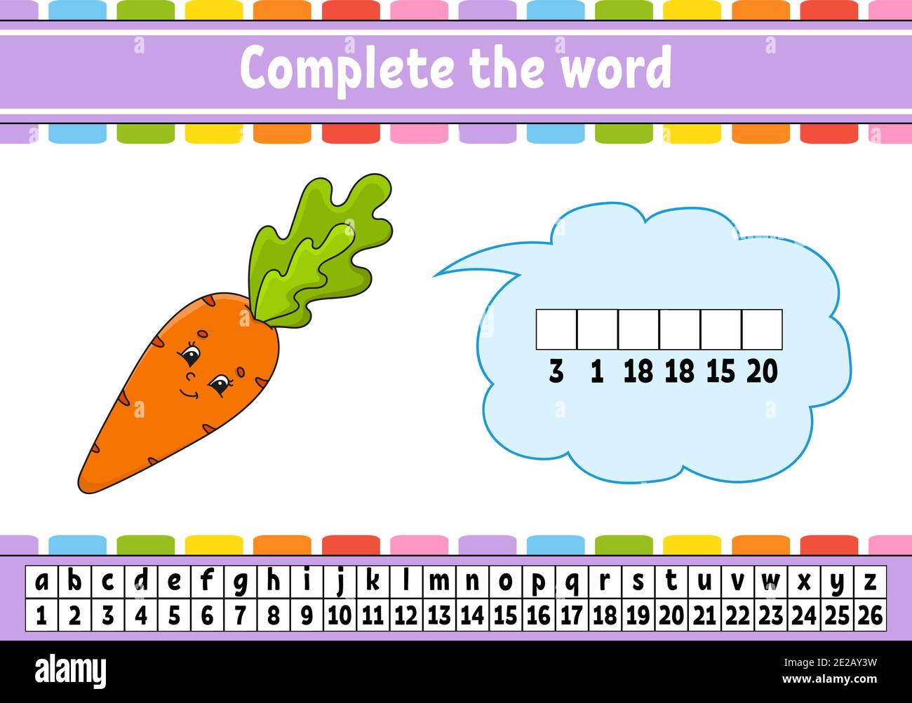 Complete the words. Cipher code. Learning vocabulary and numbers ...