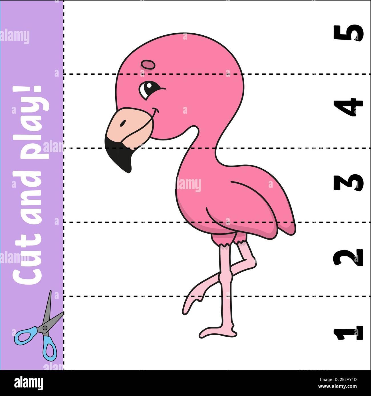 Learning numbers. Cut and play. Education developing worksheet. Game ...