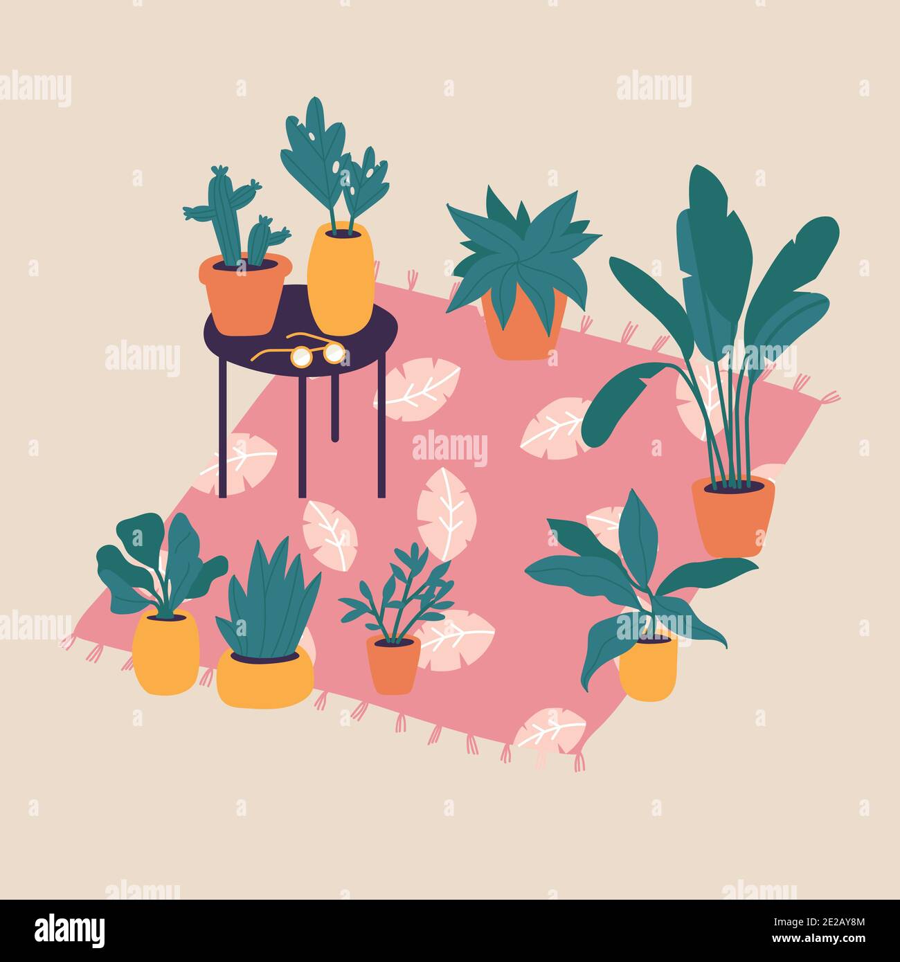 Hand drawn house plants Stock Vector Images - Alamy
