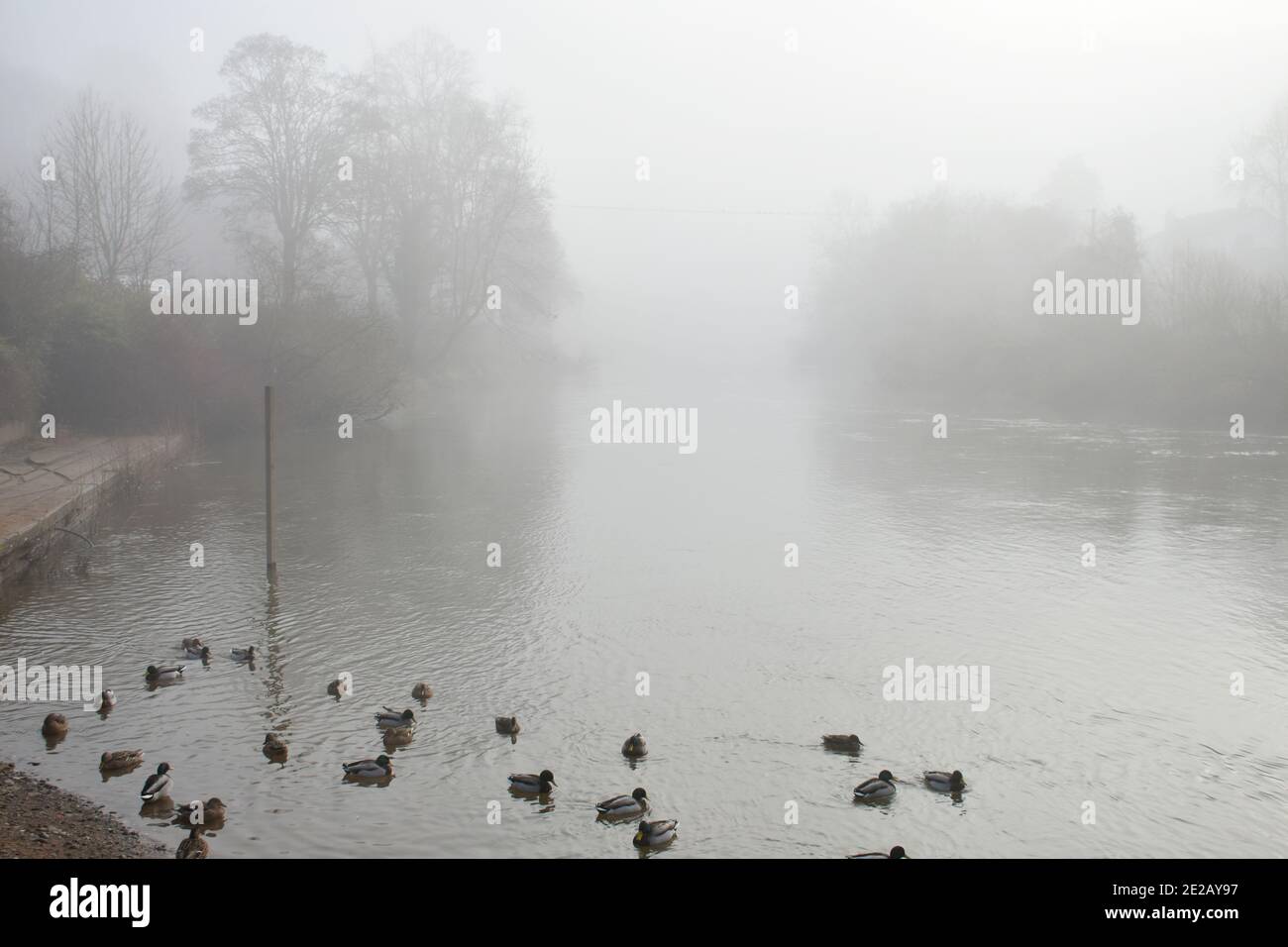 Water level indicator in the river severn, Ironbridge, Shropshire on a ...