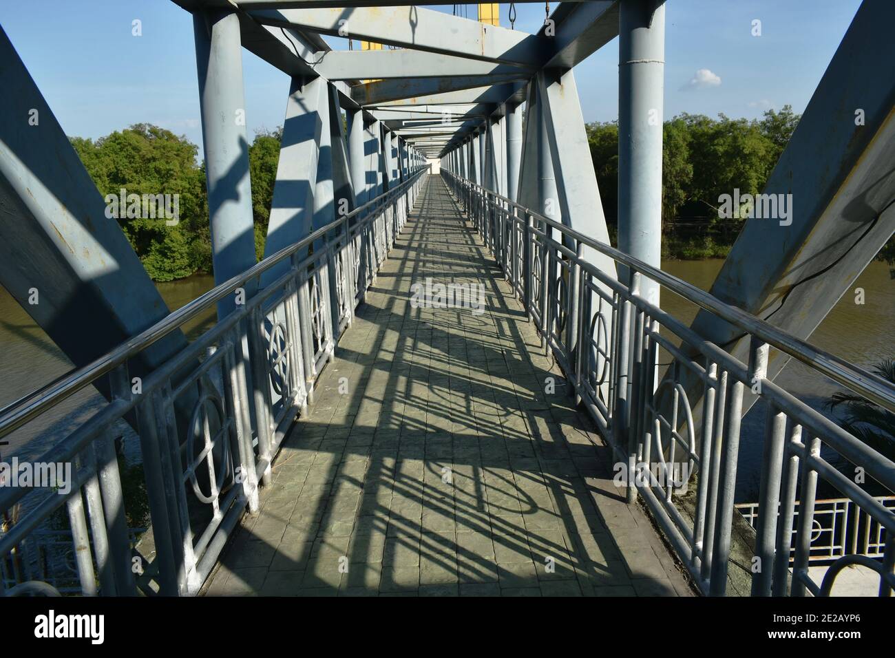 bridge cross river for looking view in Thailand Stock Photo - Alamy