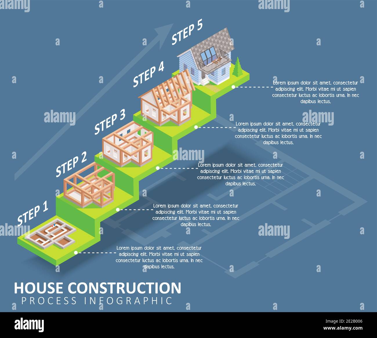 House construction vector isometric infographics Stock Vector Image ...