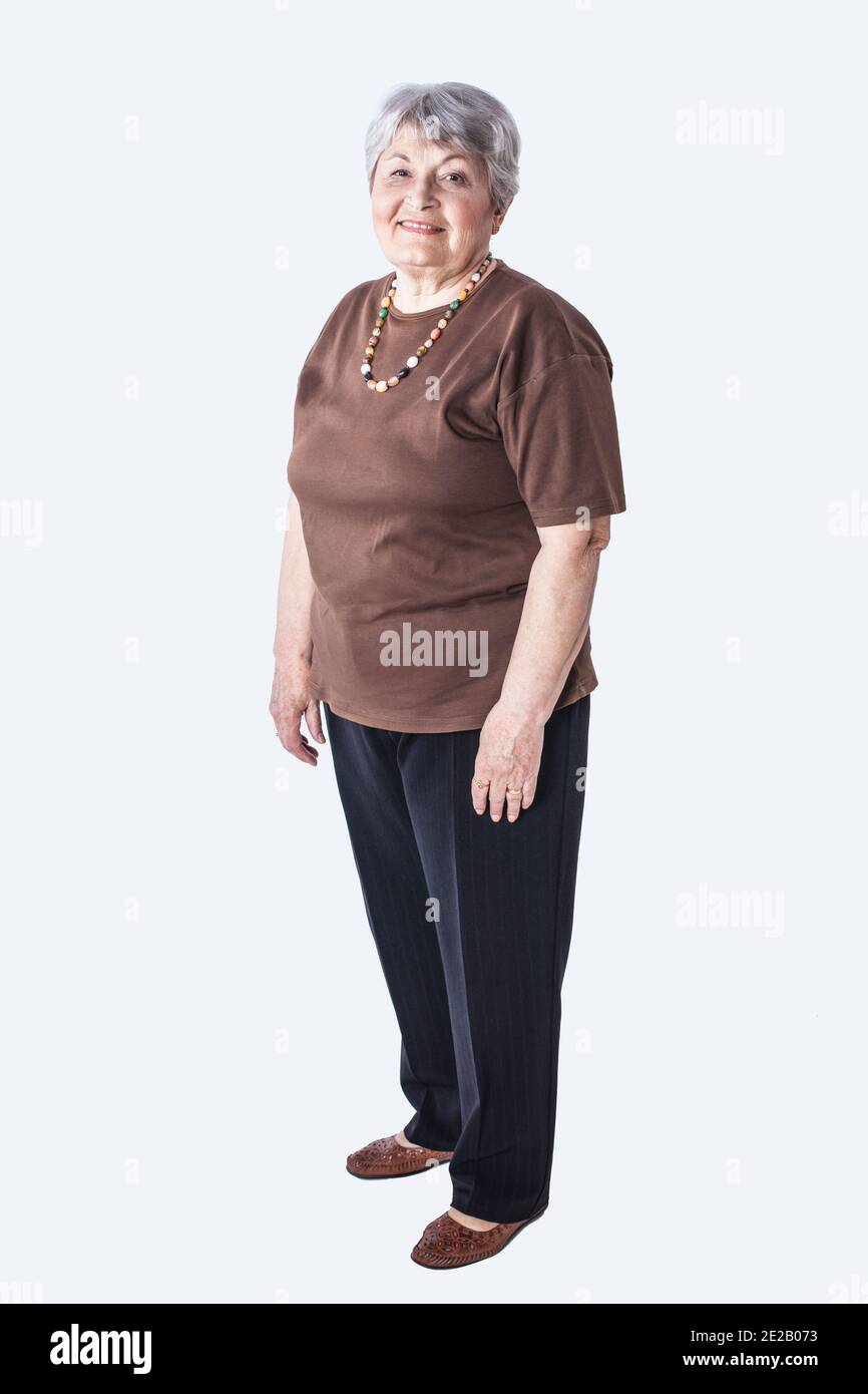 Old lady on isolated background Stock Photo - Alamy