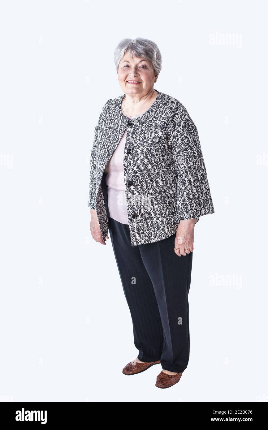Old lady on isolated background Stock Photo - Alamy