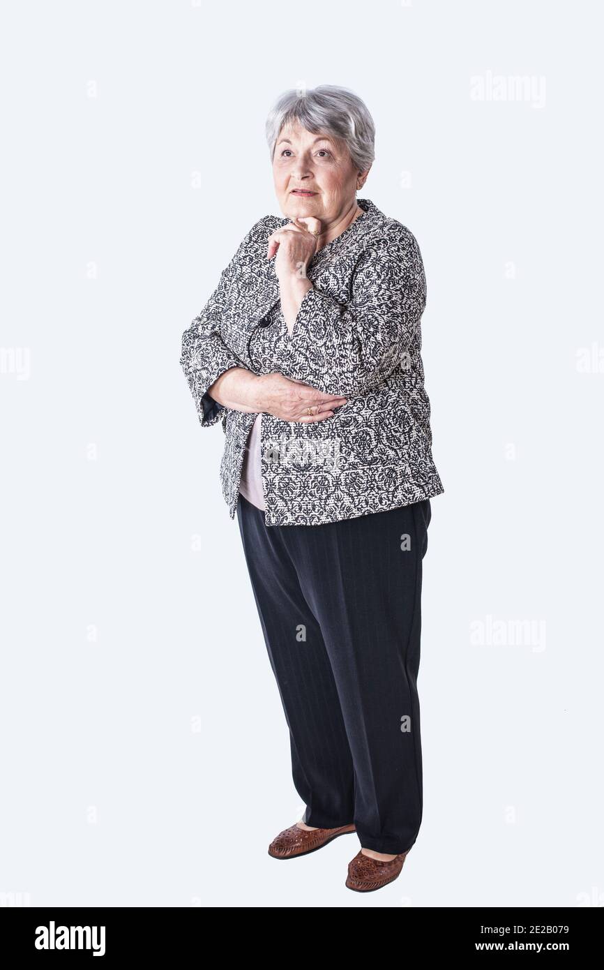 Old lady on isolated background Stock Photo - Alamy