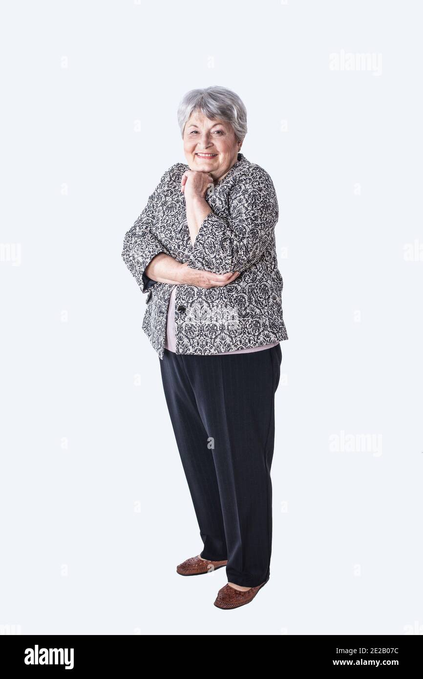 Old lady on isolated background Stock Photo - Alamy