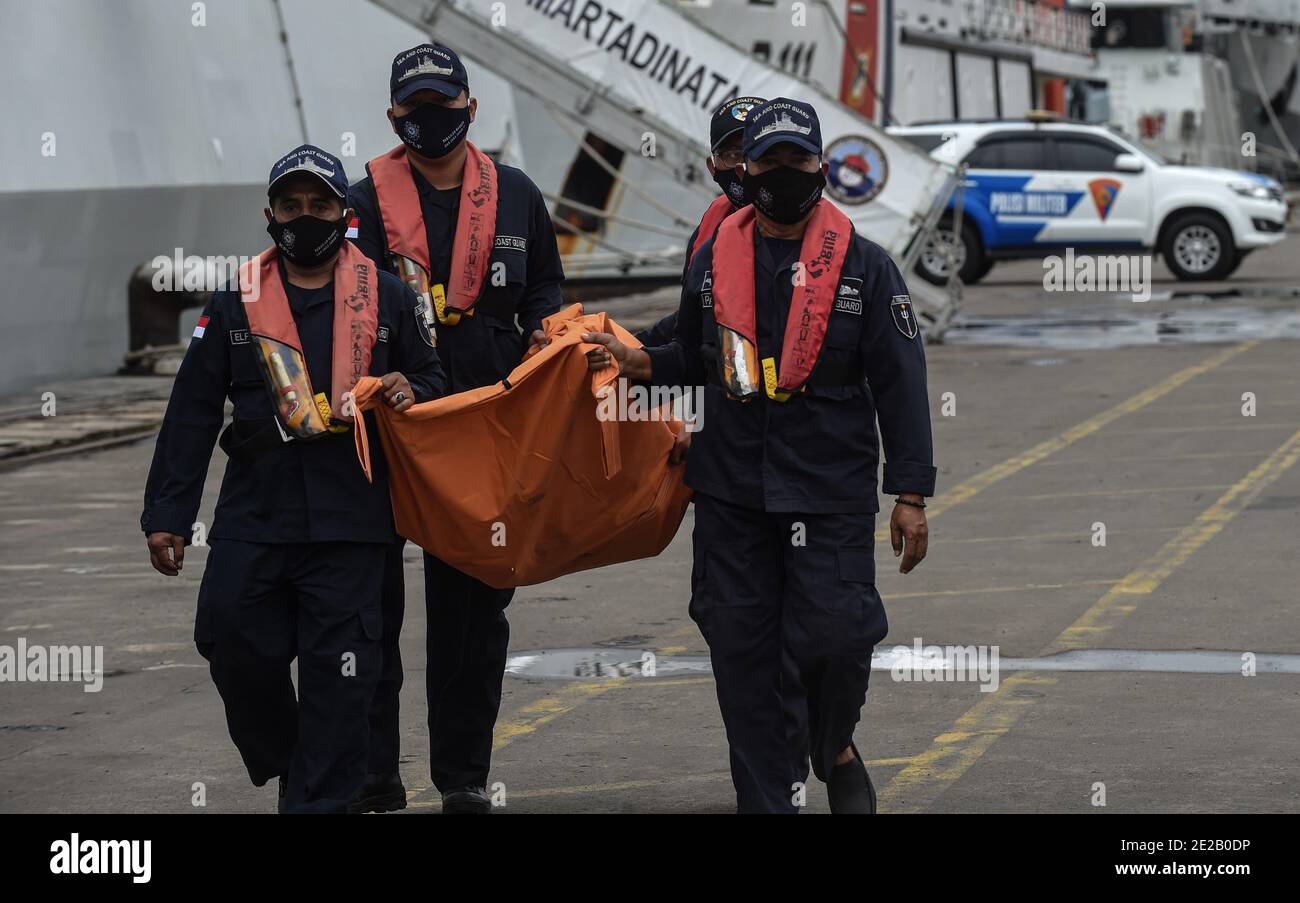 Jakarta, Indonesia. 13th Jan, 2021. Members of the Indonesian Search ...