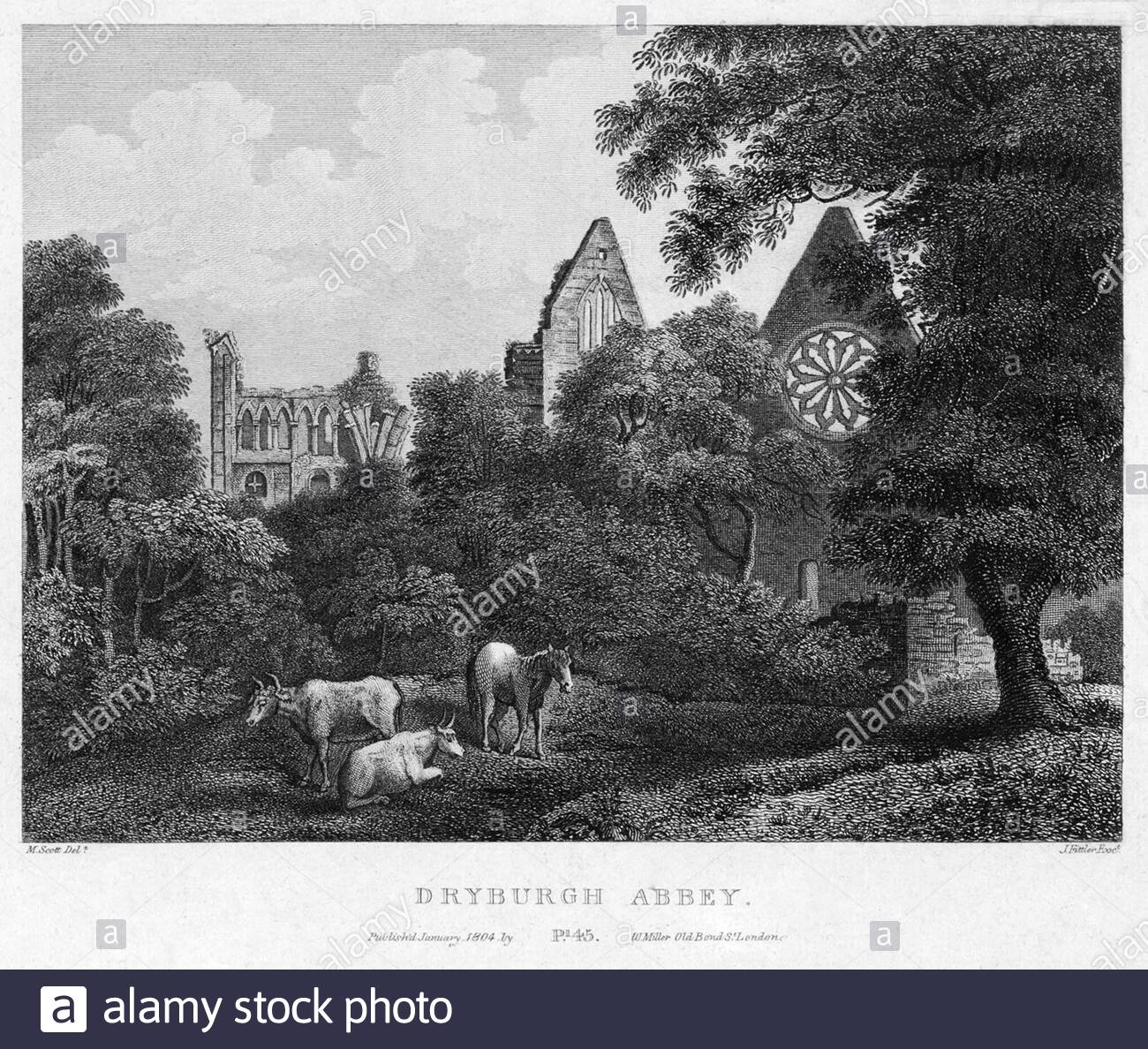 James dryburgh abbey Black and White Stock Photos & Images - Alamy