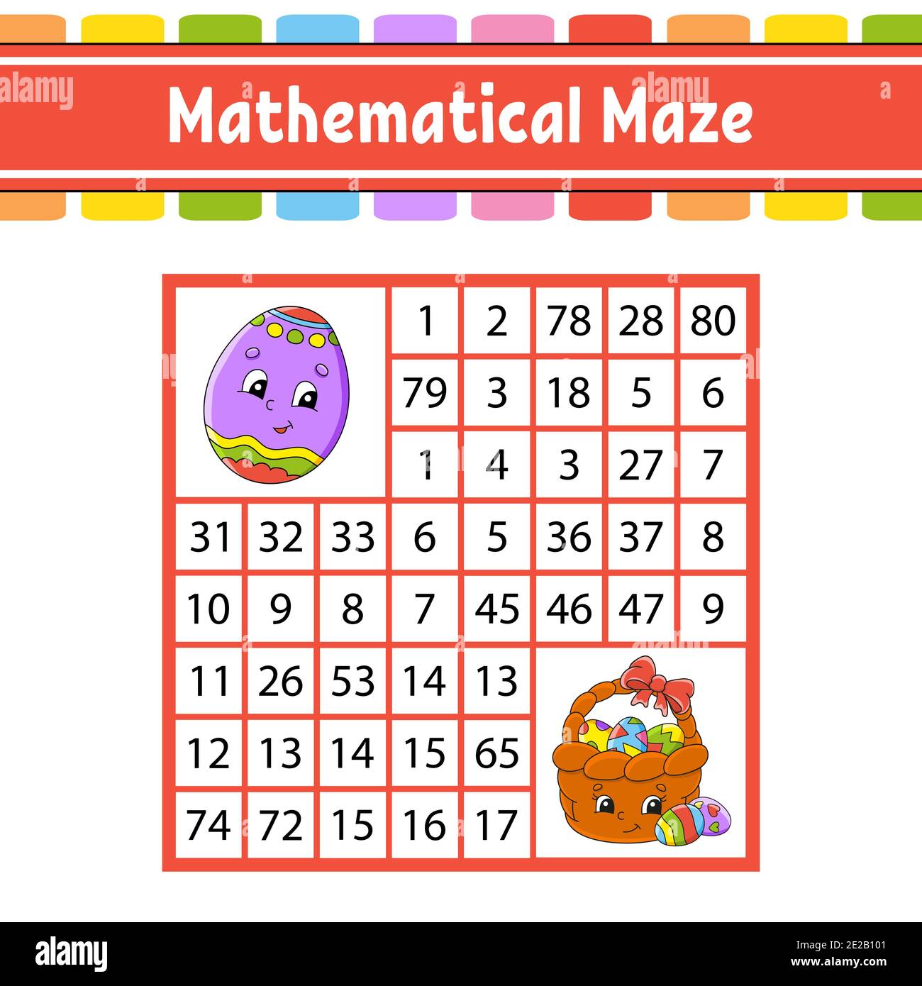 Mathematical maze. Game for kids. Number labyrinth. Education ...