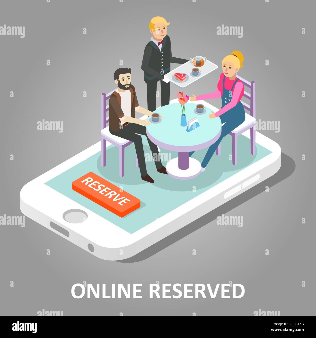 Online reserved table vector illustration Stock Vector Image & Art - Alamy