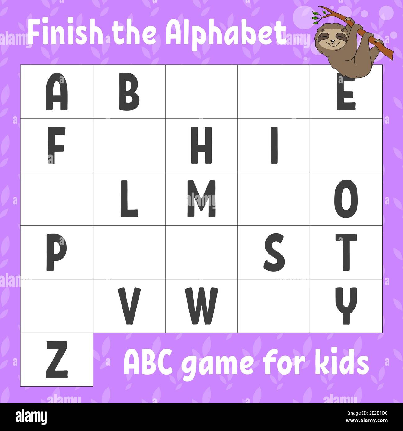 Finish the alphabet. ABC game for kids. Education developing worksheet ...