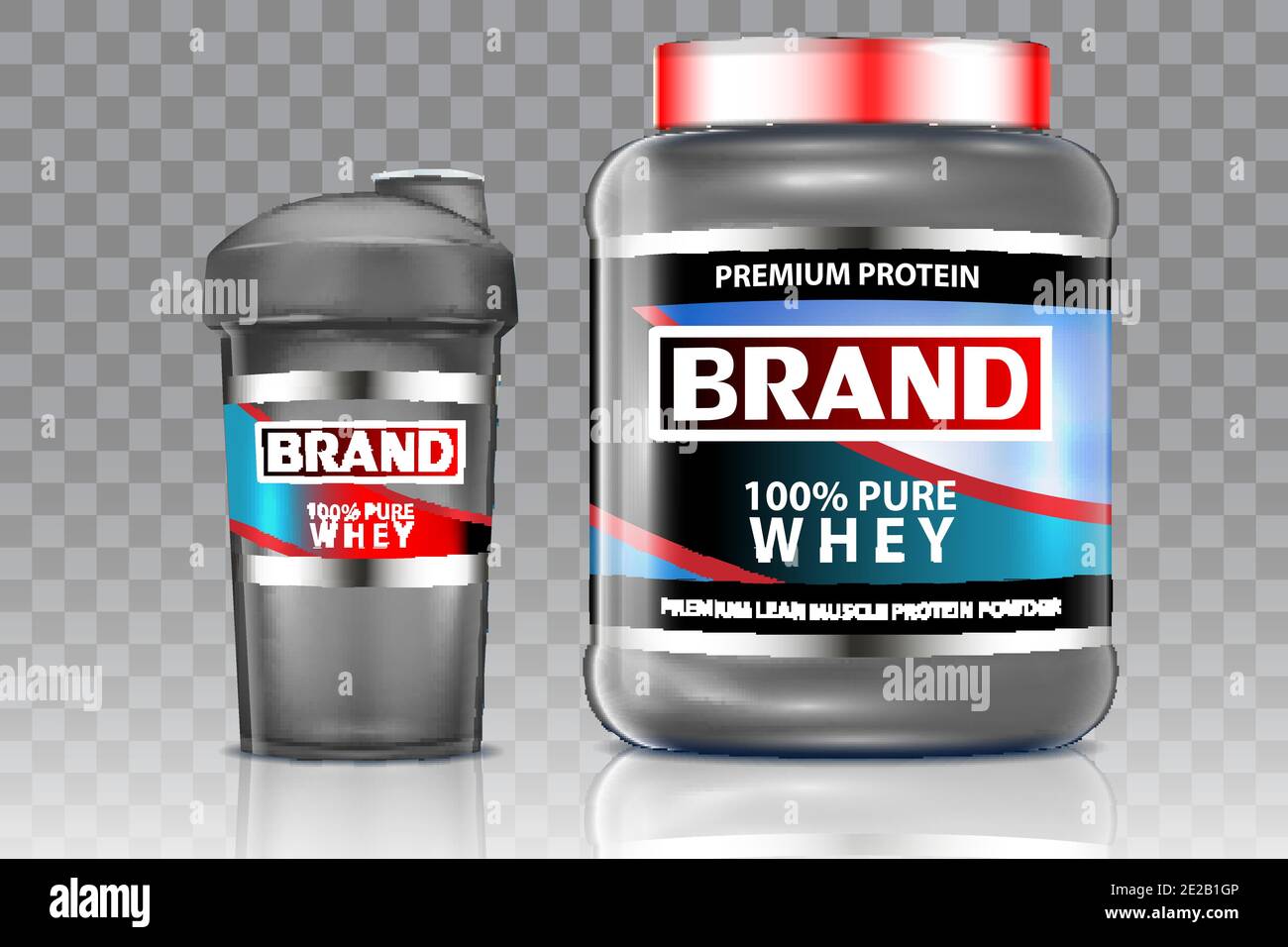 Whey protein shaker vector realistic mock up set Stock Vector Image ...