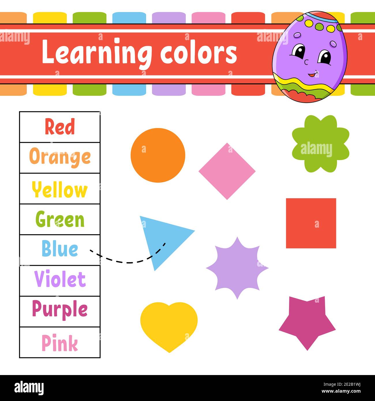 Learning colors. Education developing worksheet. Easter egg. Activity ...